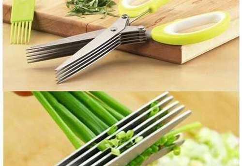 Ножницы для нарезки зелени, 5 лезвий (салатовый)
