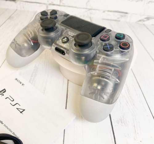 Джойстик dualshock ps4 прозрачный с логотипом