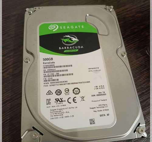 Продам жесткий диск Seagate Barracuda 500Gb