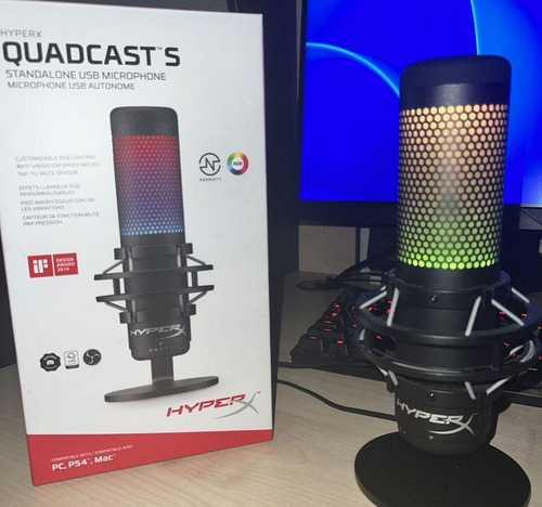 Микрофон hyperx quadcast s черный