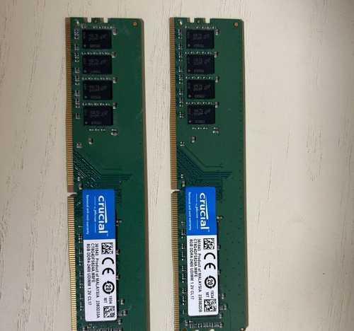 Оперативная память Crucial DDR4 16gb (2x8) 2400