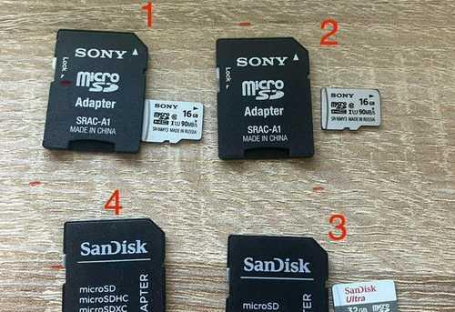 Sony, sandisk, Карта памяти micro sd 16, 32Gb