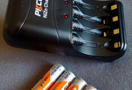 Аккумуляторы аа Ni-Zn 1,6v (4шт) и зарядка pkcell