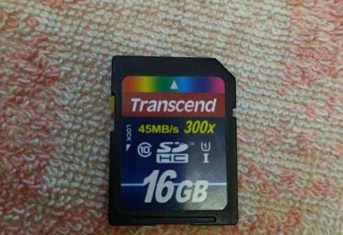 Карта памяти 16GB sdhc Transcend