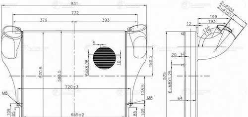 Интеркулер камаз 54115 655х570х64