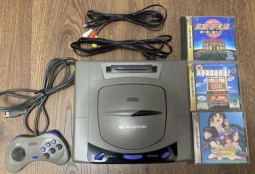 Sega Saturn игpовая приставка оригинал +3 диска