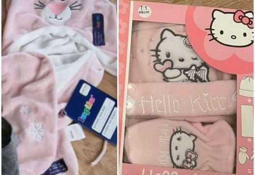 Комплекты Hello Kitty шапочка шарф варежк Пантера
