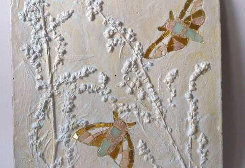 Декоративное панно с мозаикой Мотыльки