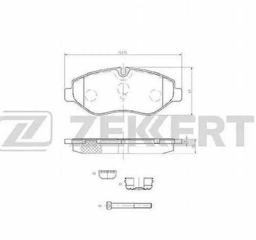 Колодки тормозные передние к-кт Zekkert BS-2823