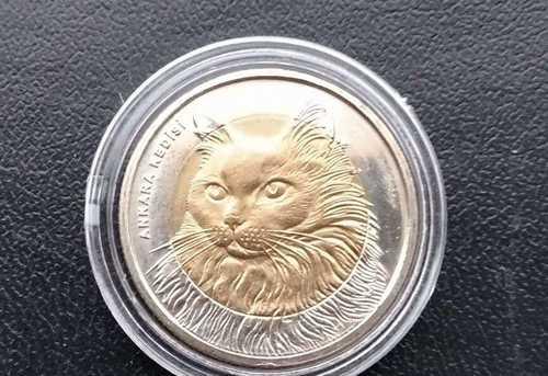 Монета Турецкая лира кошка 2010 года