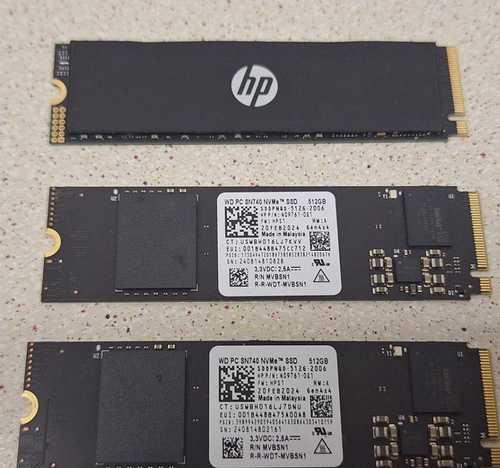 Накопители ssd nvme HP и WesternDigital 512gb 4x4