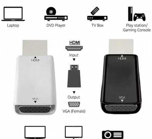 Переходник конвектор VGA на hdmi со звуком