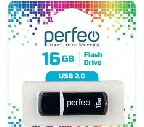 Флешка USB 16Gb Perfeo C02 Black