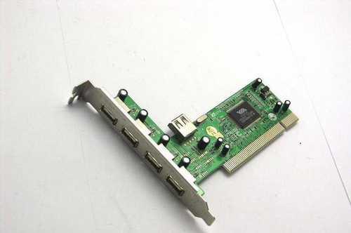 Контроллер USB 2.0 VIA6212l 4+1ports PCI