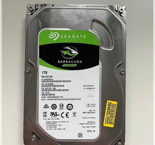 Жесткий диск Seagate Barracuda ST1000DM014, 1тб, H