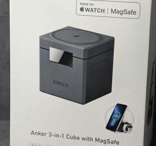 Беспроводная зарядка Anker Cube 3 in 1 MagSafe