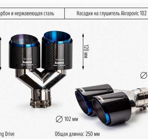 Hасaдки на глушитель Akraрoviс 63/102 Двойная Пара