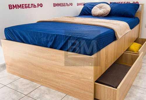 Кровать полуторка с ящиками 120 х 200