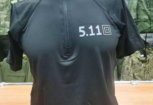 Тактическая футболка на замке 5.11 (черная)