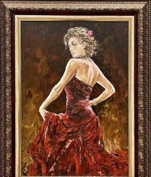 Картина маслом танцовщица "Фламенко"