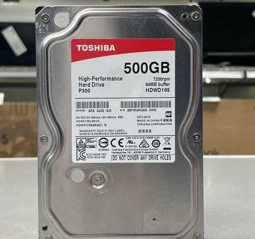 Toshiba P300, 500Gb, HDD, SATA III, 3.5"