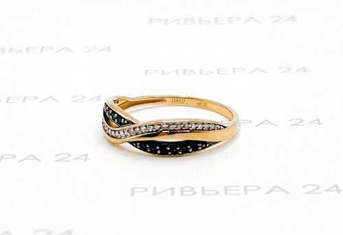 Золотое кольцо с бриллиантами и сапфирами 585 проб