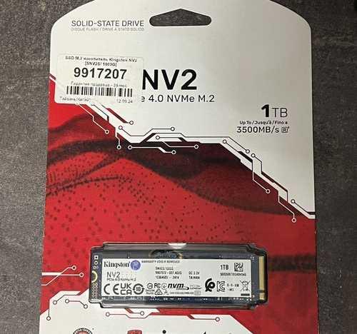 Новый SSD накопитель Kingston NV2 1тб