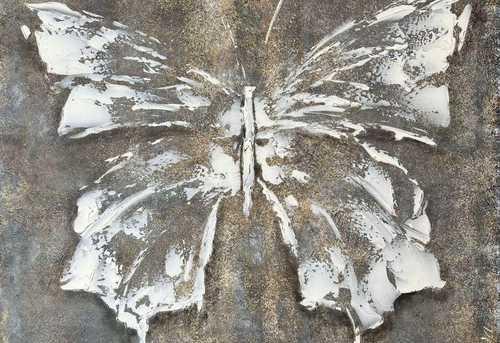 Стильная картина белая Бабочка Картина с бабочкой