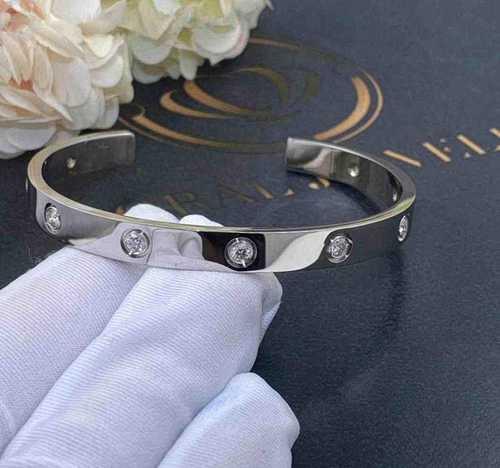 Браслет Cartier Love, 9 бриллиантов, белое золото 0,99ct