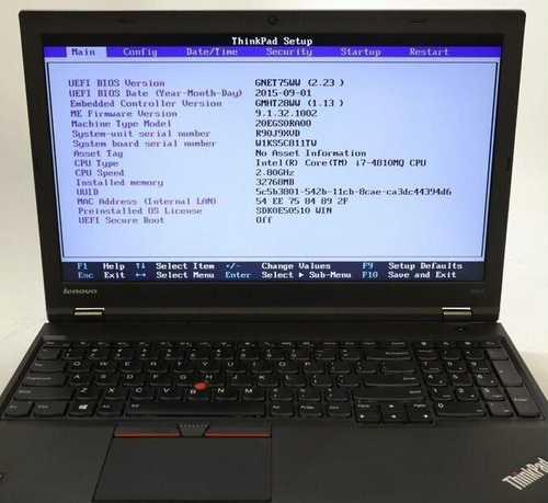 Lenovo ThinkPad W541 i7 2.8/32/512 SSD Новый акб