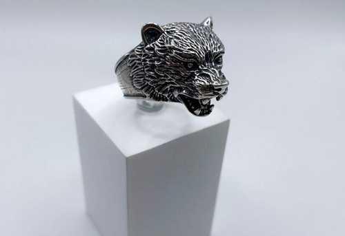 Серебряное мужское кольцо "медведь"