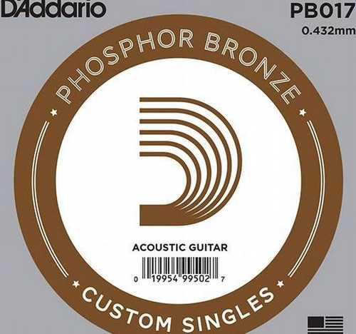 Отдельная струна для гитары.017 D'Addario PB017