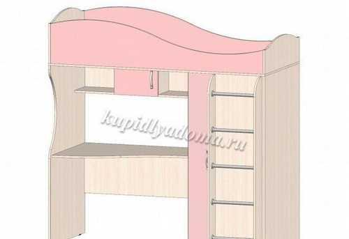 Кровать чердак со столом и шкафом бу