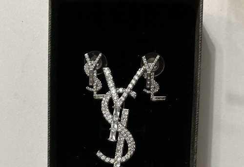 Ysl набор серьги и брошь
