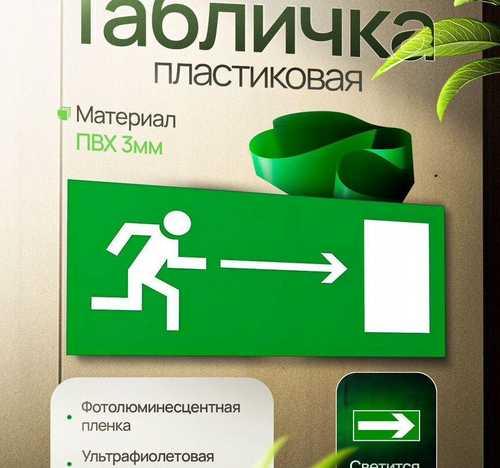 Эвакуационный выход. Табличка 20х10см