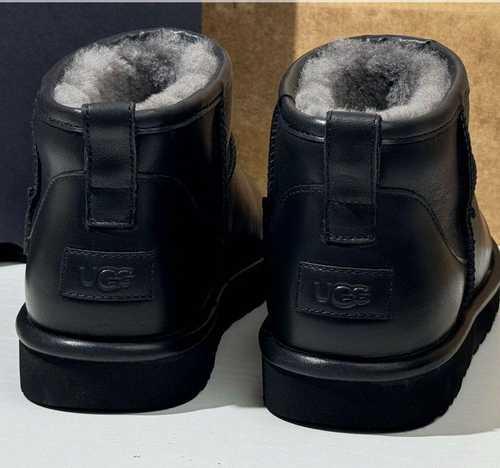 Кожаные Ugg Classic Ultra Mini Leather Black