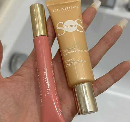 Clarins набор праймер и бальзам блеск