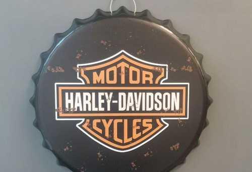 Декор на стену пробка пивная Harley-Davidson