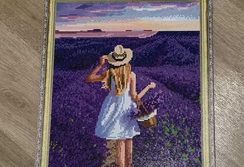 Алмазная мозаика «Девушка в лавандовом поле»