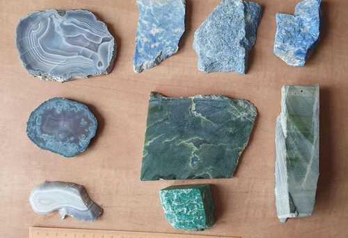 Натуральные камни нефрит, амазонит, лазурит, агат