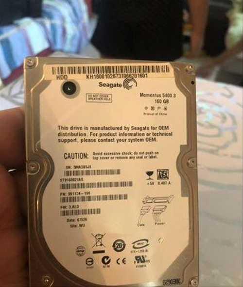 Жесткий диск 160Gb Seagate Momentus 5400.3