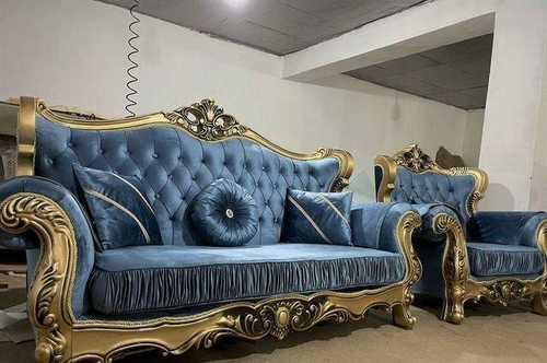 Мягкий диван и 2 кресла барокко