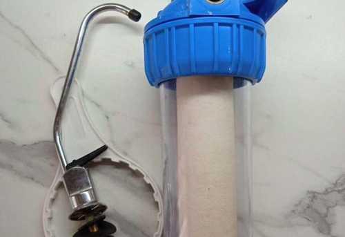 Фильтр для воды проточный с краном