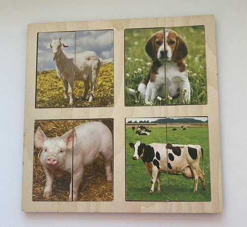 Деревянные пазлы половинки