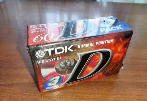 Аудиокассеты новые запечатанные TDK. Блок 3шт