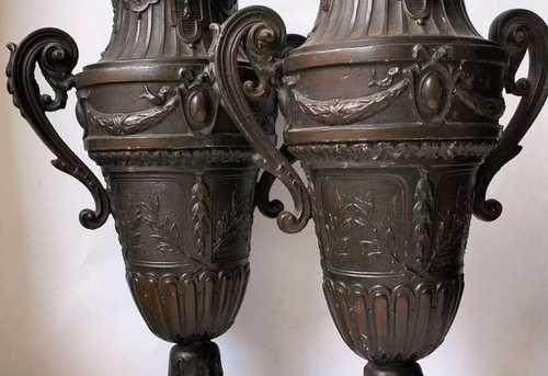 Антикварные каминные вазы. Франция