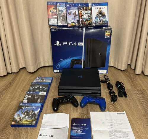 Sony PlayStation 4 Pro 1 TB   много игр