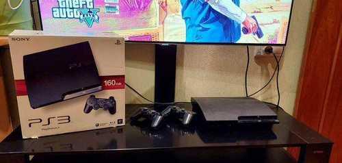 Sony Playstation 3 прошитая 500gb + два геймпада