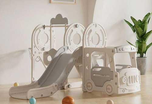 Игровой комплекс с горкой и качелями unix Kids Bus