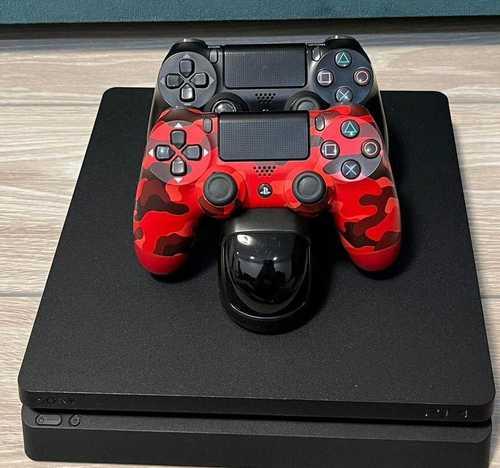 Sony playstation 4 slim 1tb 2 джойстика   3 игры